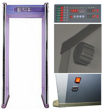 ABNM600M easy operation 6 zones walk through metal detector with LED alarm lights
