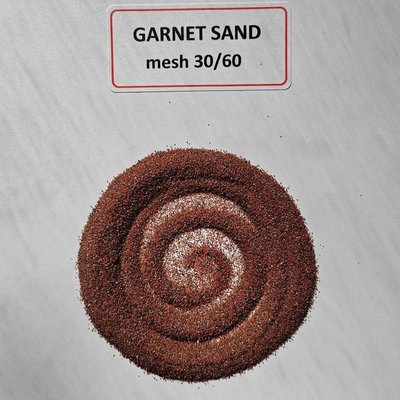 Garnet Sand mesh 30/60 for Sandblasting: Natural Abrasive medium, Mohs 7.0-7.5, Sa2.5-3
