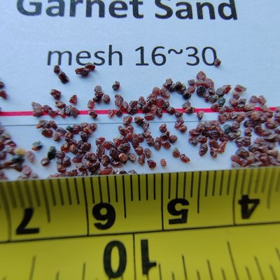 Garnet Sand mesh 16/30 Abrasive for Sandblasting: Natural Abrasive medium, Mohs 7.0-7.5, Sa2.5-3