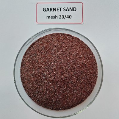 Garnet Sand mesh 20/40 Abrasive for Sandblasting: Natural Abrasive medium, Mohs 7.0-7.5, Sa2.5-3