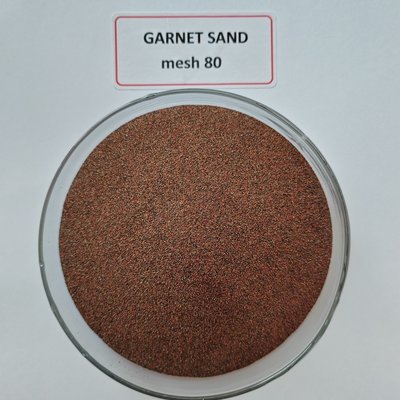 CNC waterjet cutting Abrasive medium Almandine rock Garnet sand mesh 80 HS code 25132000
