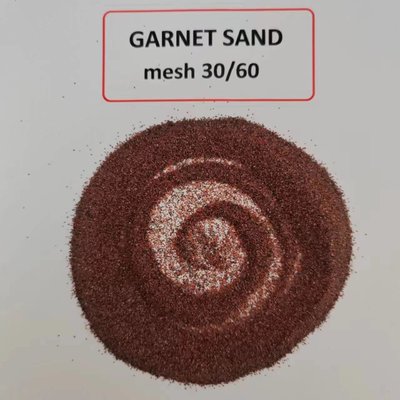 Garnet Sand mesh 30/60 for Sandblasting: Natural Abrasive medium, Mohs 7.0-7.5, Sa2.5-3