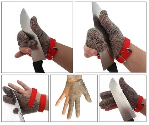 Butcher chainmail glove ring mesh chain mail mesh auti-cutting safety gloves S M L XL XXL