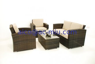 China Rattan garden furniture 2+1+1 sofa coffee table supplier