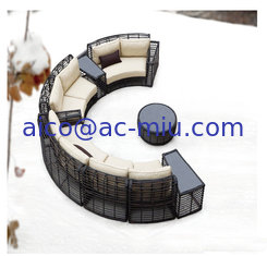 China 2014 latest Rattan Outdoor Garden Sofa half round sofa Set supplier