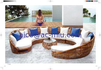 China new product high class rattan sofa half round sofa wicker outdoor furniture supplier