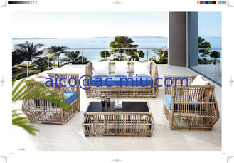 China wicker outdoor furniture rattan sofa garden sofa set supplier