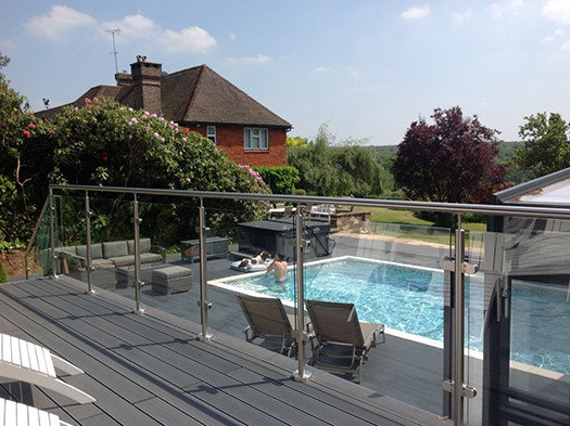 High end design Stainless Steel Glass Balustrade for Terrace Exterior Glass Railing