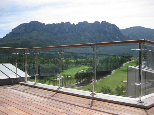 High end design Stainless Steel Glass Balustrade for Terrace Exterior Glass Railing