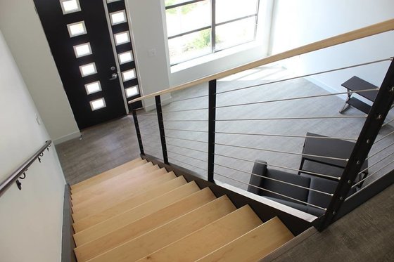 Stainless steel inox cable railing with square post for terrace/ staircase design
