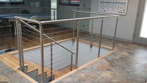 Building railing design 6 mm inox cable infill for wire cable balustrade