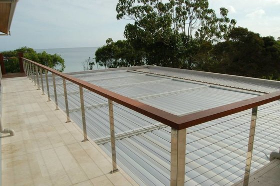 Building railing design 6 mm inox cable infill for wire cable balustrade