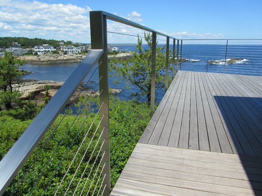 Building stainless steel balcony wire / cable railing for staircase design