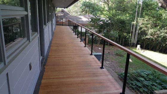 Building stainless steel balcony wire / cable railing for staircase design
