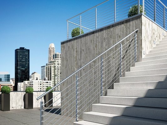 Stainless steel inox round 8mm rod railing for balcony/ stair exterior