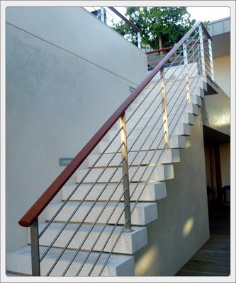 Stainless steel inox metal staircase railing design & stainless steel rod railing
