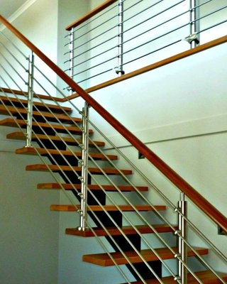 Stainless steel inox metal staircase railing design & stainless steel rod railing