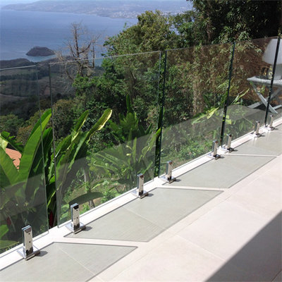 Frameless Mirror Polished Spigot Laminated / Tempered Glass Railing with Spigot
