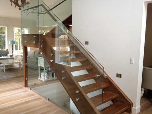 Indoor standoff glass railing stainless steel patch fitting glass railing for stair