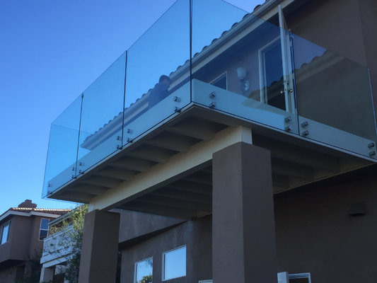 Indoor modern design stainless steel standoff / patch fitting glass railing