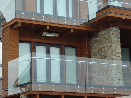Indoor modern design stainless steel standoff / patch fitting glass railing