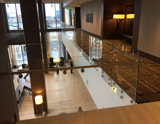 Side mount stainless steel standoff tempered glass railing free design