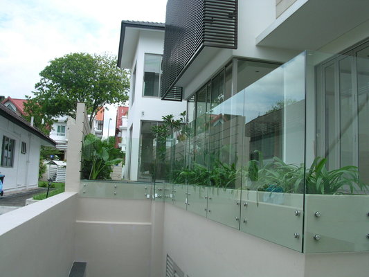 Inox stainless steel patch fitting / standoff glass railing for exterior use