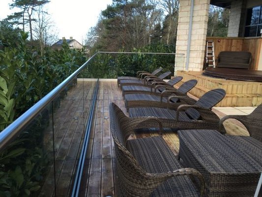 Aluminum u base channel glass railing/ u base shoe glass balustrade for ourdoor