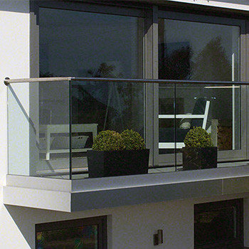 Aluminum u base channel glass railing/ u base shoe glass balustrade for ourdoor