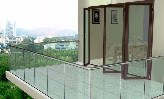 Aluminum u base channel glass railing/ u base shoe glass balustrade for ourdoor