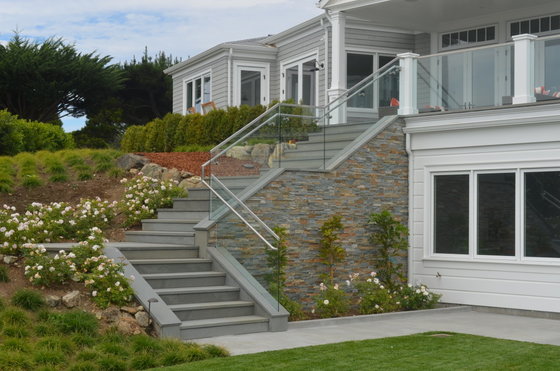 Staircase aluminum u base channel glass railing with free sample