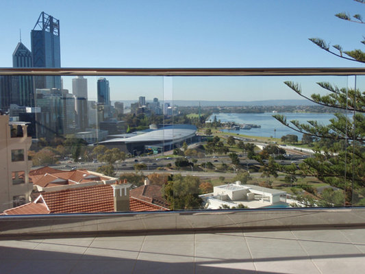 Terrace design aluminum u base channel glass railing/ glass balustrade