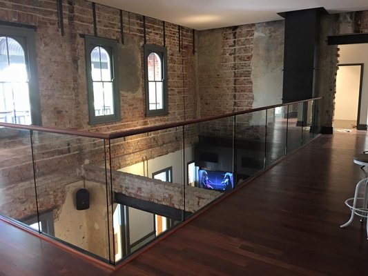 U base channel glass railing with laminated glass aluminum channel for veranda