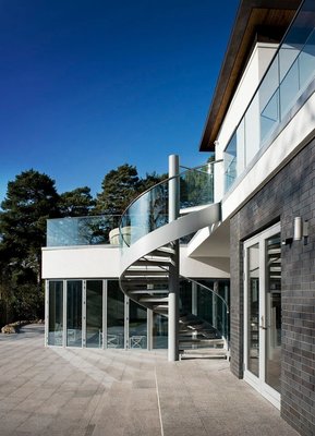 Stainless steel staircase curved staircase glass railing curved stairs