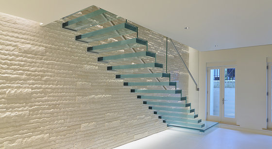Interior glass tread  floating staircase for Australia design