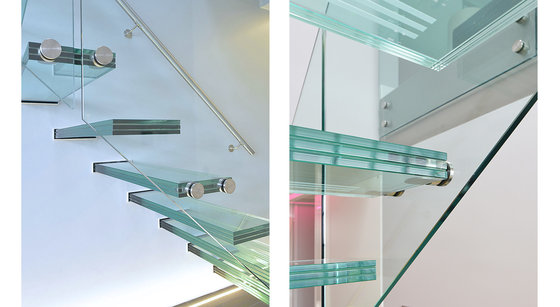 Interior glass tread  floating staircase for Australia design
