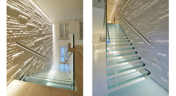 Interior glass tread  floating staircase for Australia design
