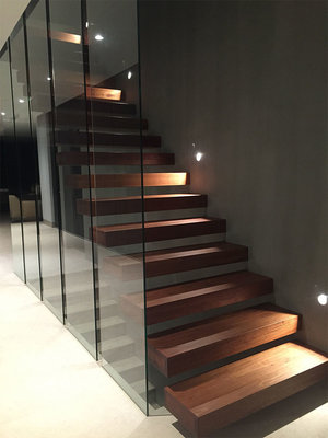Modern use closed tread floating staircase for Mauritius design