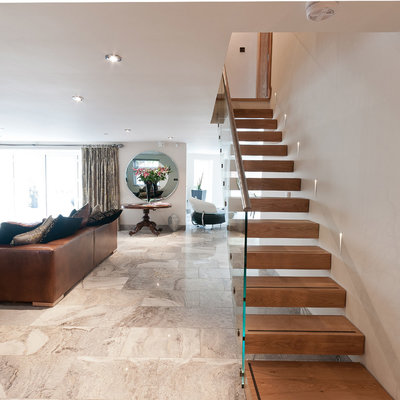 Glass railing Build Floating Stair