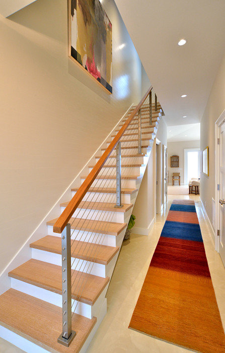 Stainless steel inox cable railing with square post for terrace/ staircase design