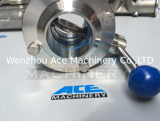 Stainless Steel Manual Welded Three-Piece Butterfly Valve (ACE-DF-10) supplier