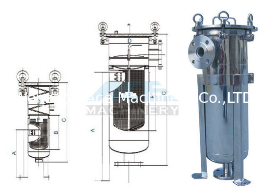 Single Bag Vessels With Quick Lock Easy Open/Close Design Industrial Grade Liquid Filter Bag Housing supplier