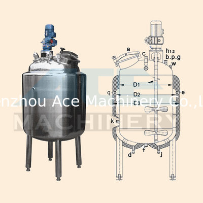 3000litres Sanitary Ice Cream Mixing Tank double jacketed mixing tank supplier
