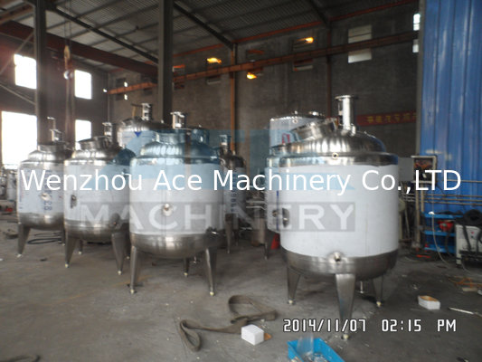 Stainless Steel Mixing Tank with Agitator 500L 1000L Steam Jacket Heating And Cooling Mixing Tank supplier
