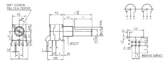 9mm rotary potentiometer with metal shaft,interphone potentiometer, carbon potentiometer, trimmer  potentiometer