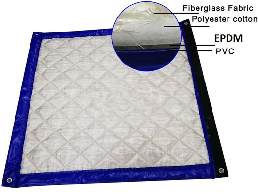 Green Color Noise Blankets 5 layers + PVC Membrane Layers 40dB noise Insulated Customized Size supplier