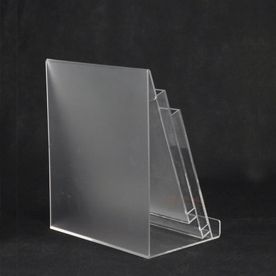 Plastic Brochure Holder Stand More Layer Slant With Small Compartment