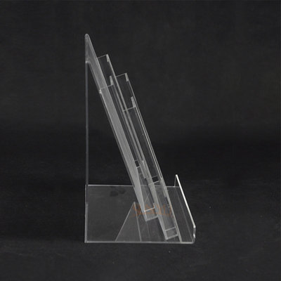 Plastic Brochure Holder Stand More Layer Slant With Small Compartment