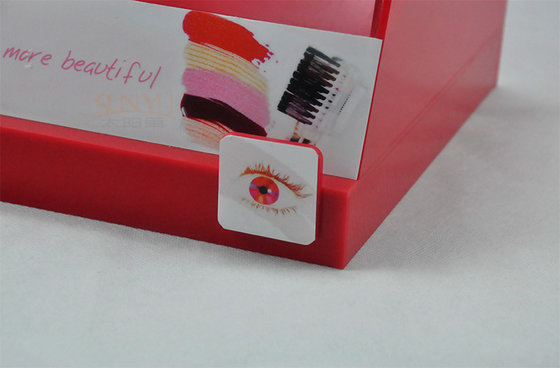Red Plastic Acrylic Nail Polish Display Stand With More Compartments