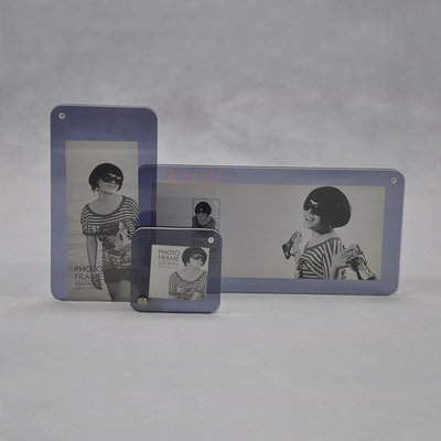 Souvenir Customized Picture Frames Magnetic Displays Double Sided Insert Photo